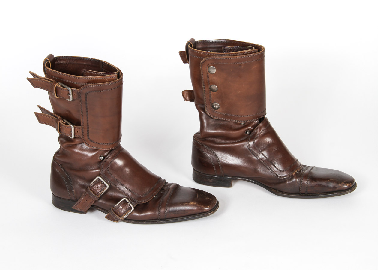 Yves Saint Laurent Brown Leather Combat Style Boots | EBTH