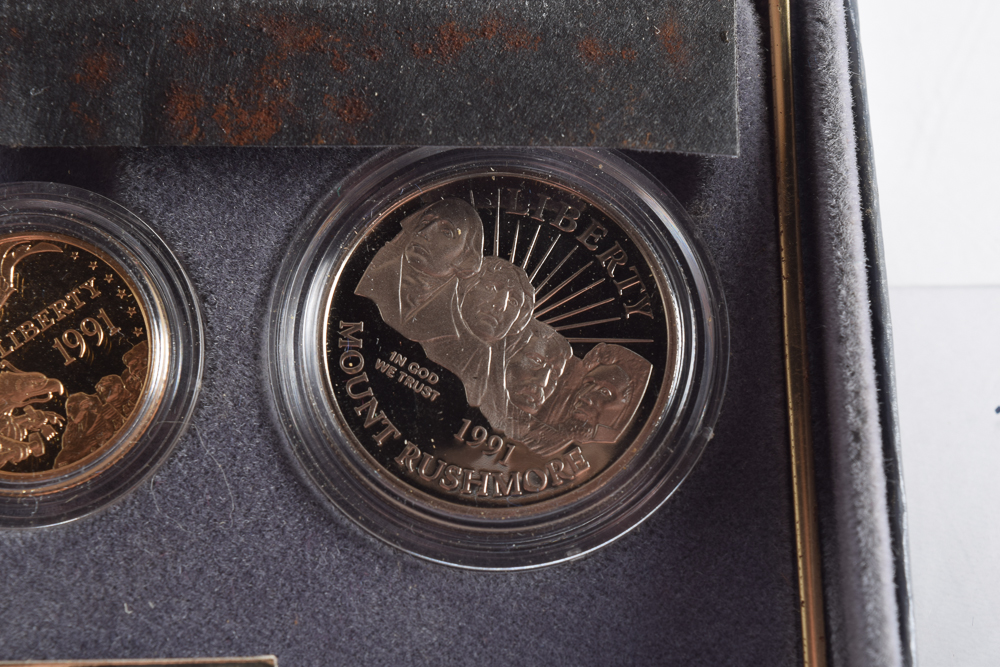 1991 United States Mount Rushmore Anniversary Commemorative Three Coin ...