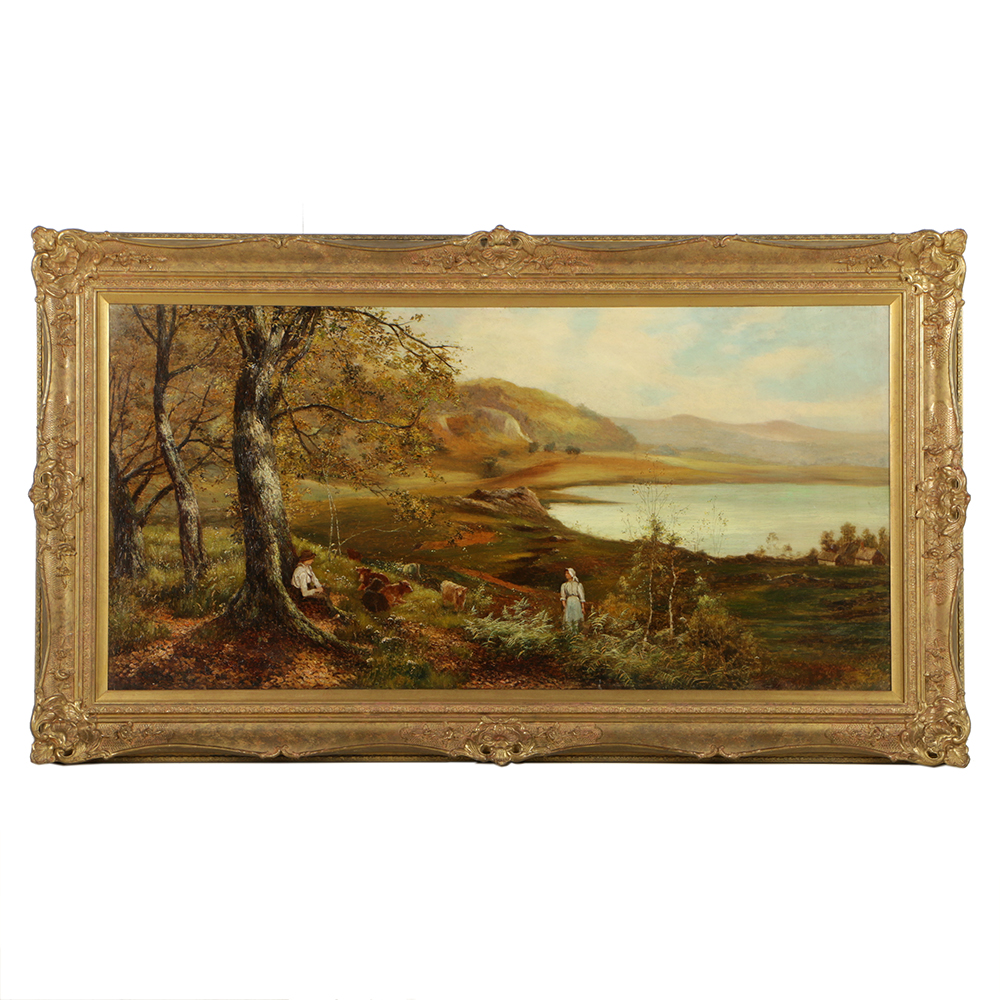 Late 19th-century Theodore Hines Oil Painting on Canvas Pastoral ...