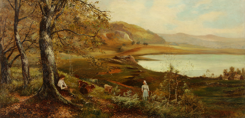Late 19th-century Theodore Hines Oil Painting on Canvas Pastoral ...