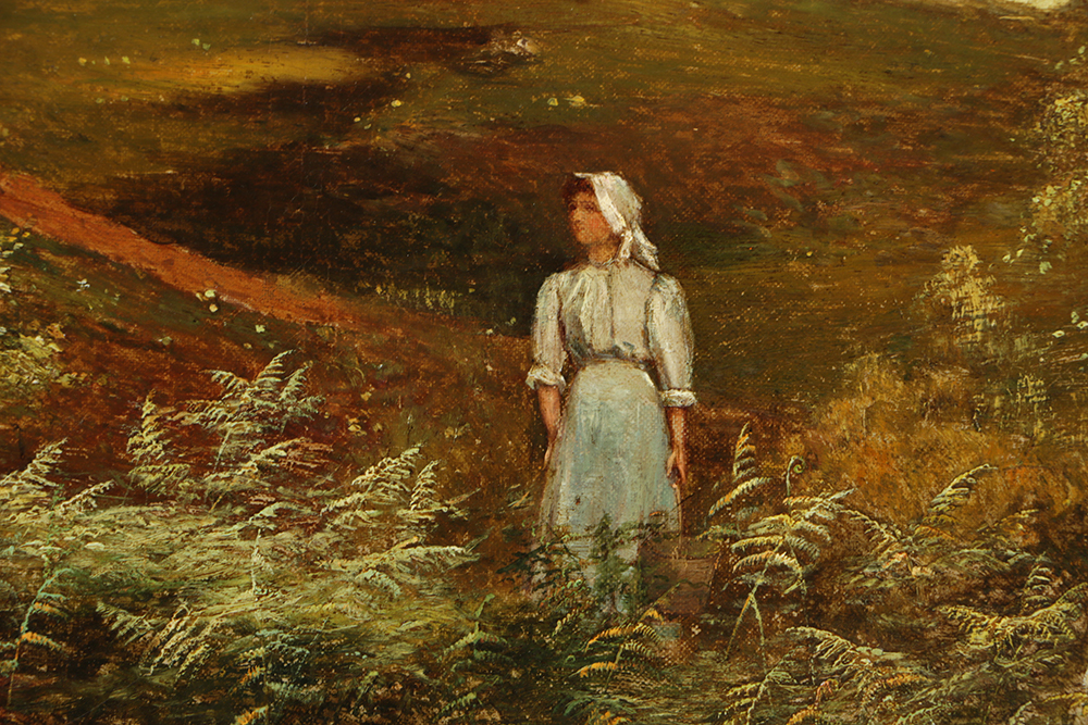 Late 19th-century Theodore Hines Oil Painting on Canvas Pastoral ...