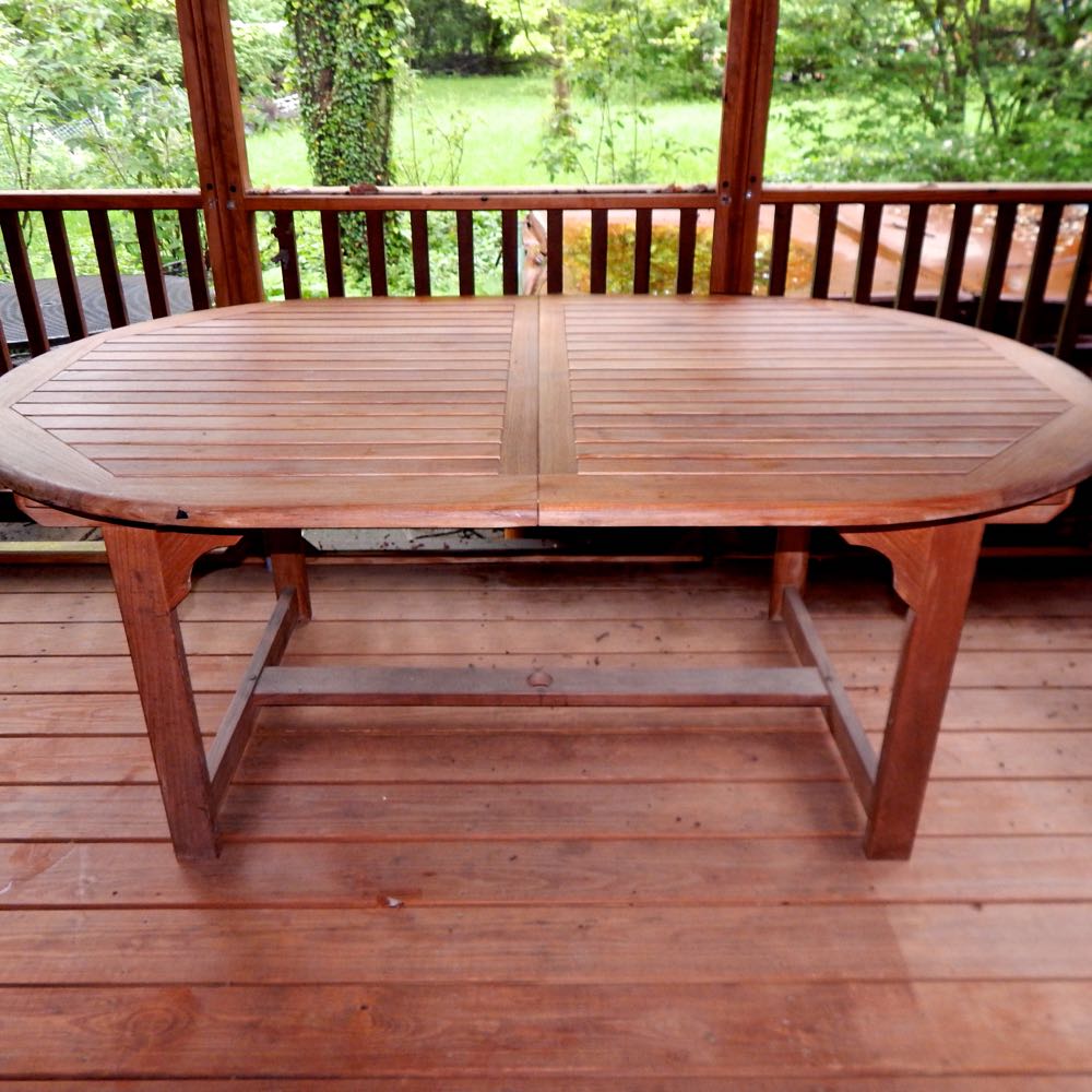Expandable Teak Oval Patio Dining Table | EBTH