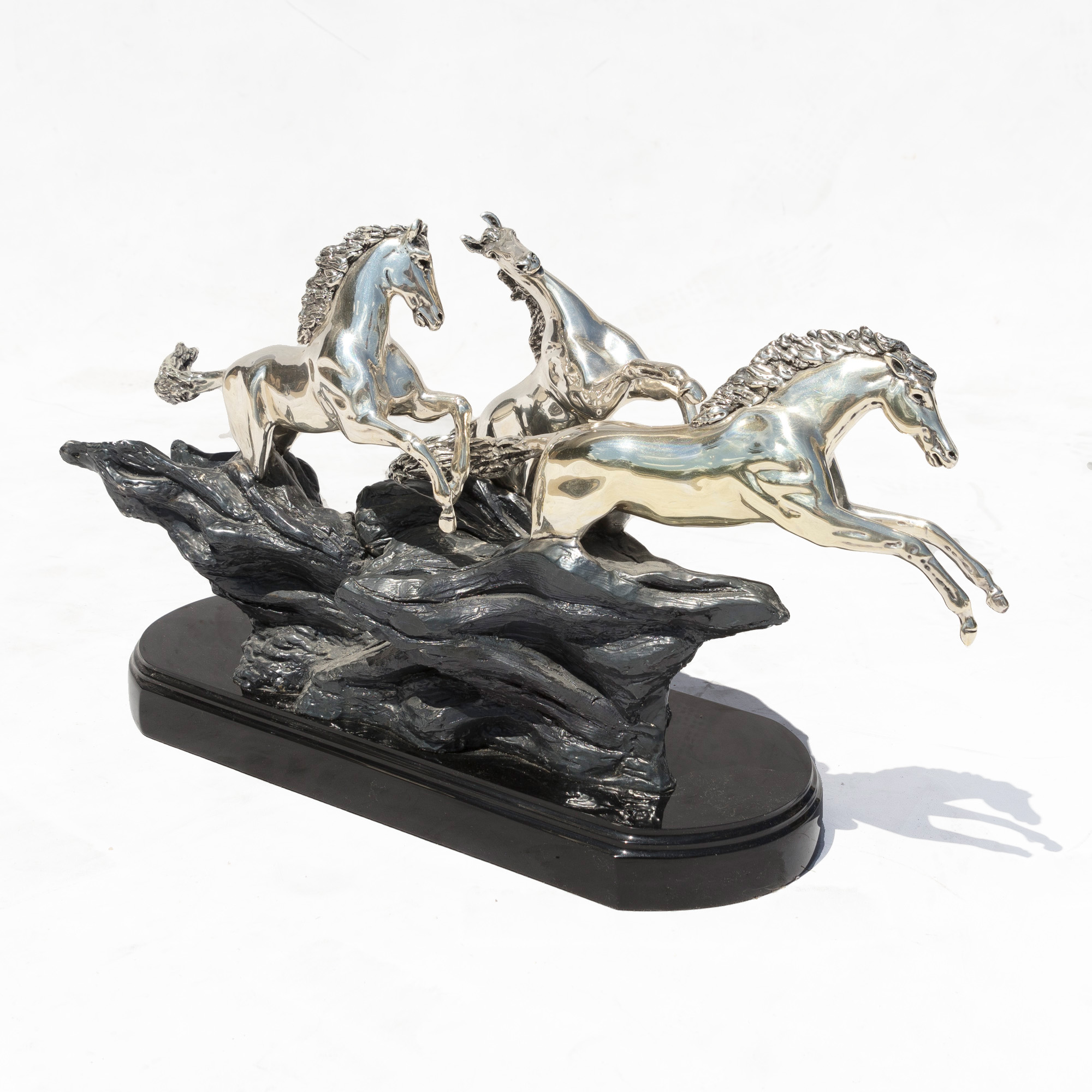 Ricardo Del Río for D'Argenta Silver Plated Sculpture "Running Horses ...