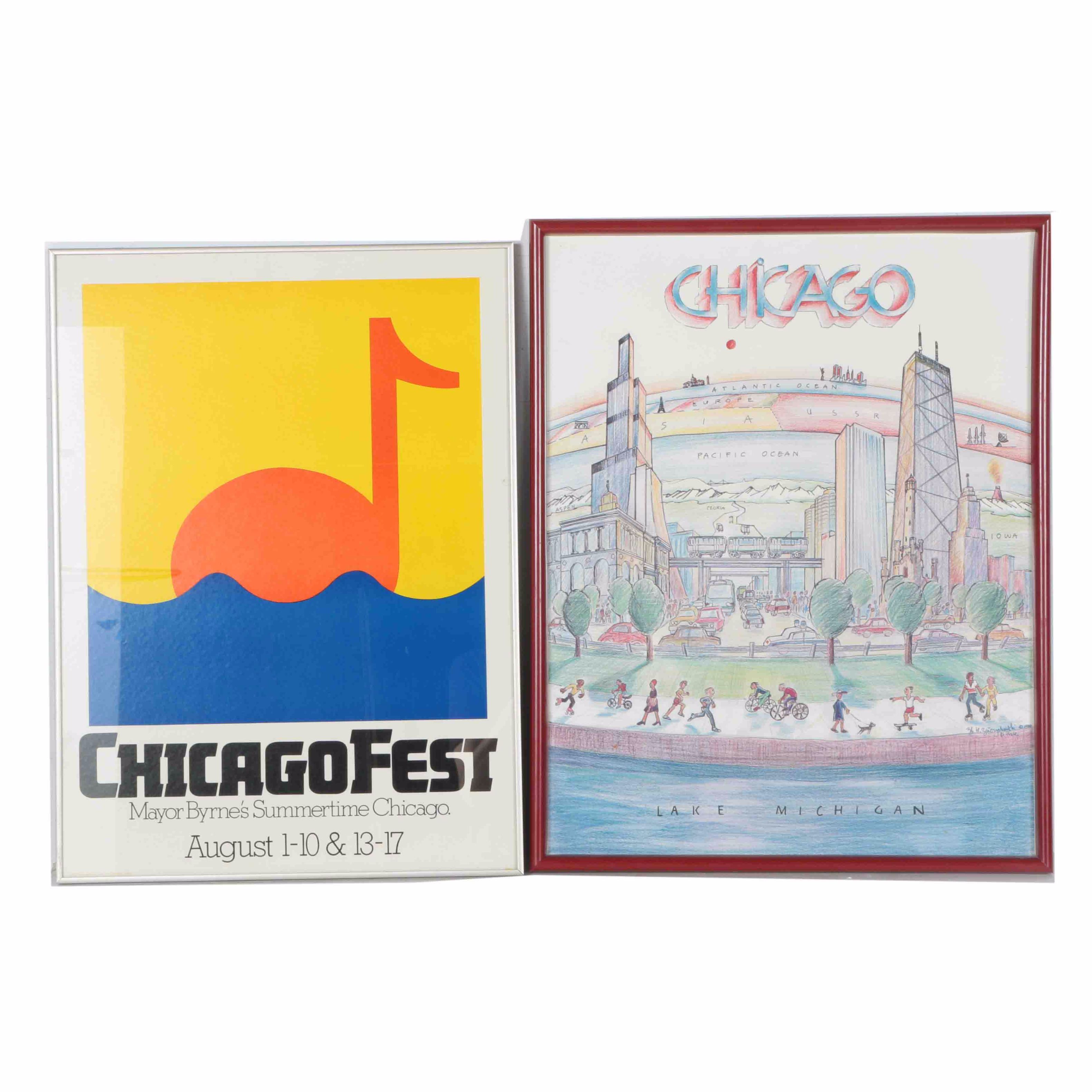 1978 ChicagoFest Poster and an Offset Lithograph on Paper | EBTH