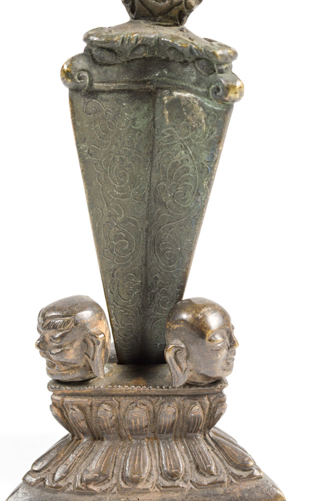 Antique Tibetan Phurba Ritual Dagger with Stand | EBTH