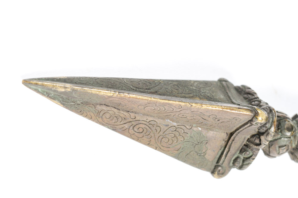 Antique Tibetan Phurba Ritual Dagger with Stand | EBTH