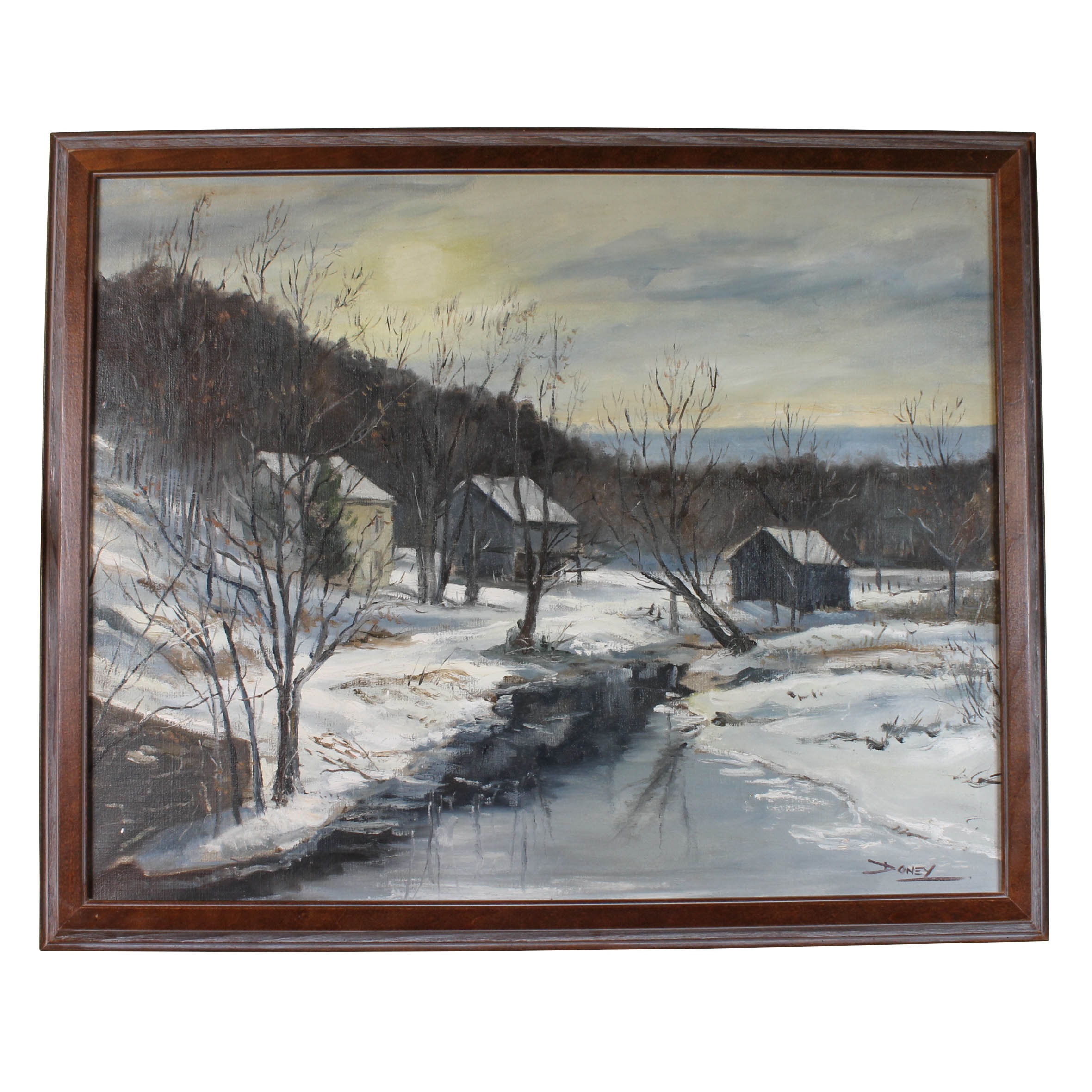 Robert E. Doney Original Landscape Oil Painting "Rinker's Farm" | EBTH