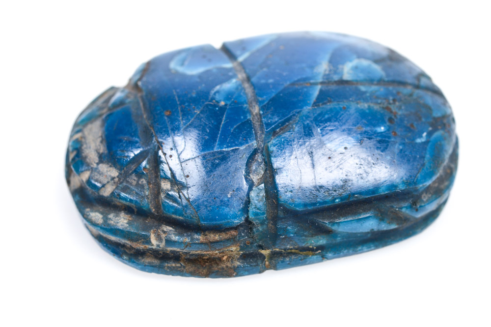 Antique Egyptian Blue Scarab | EBTH