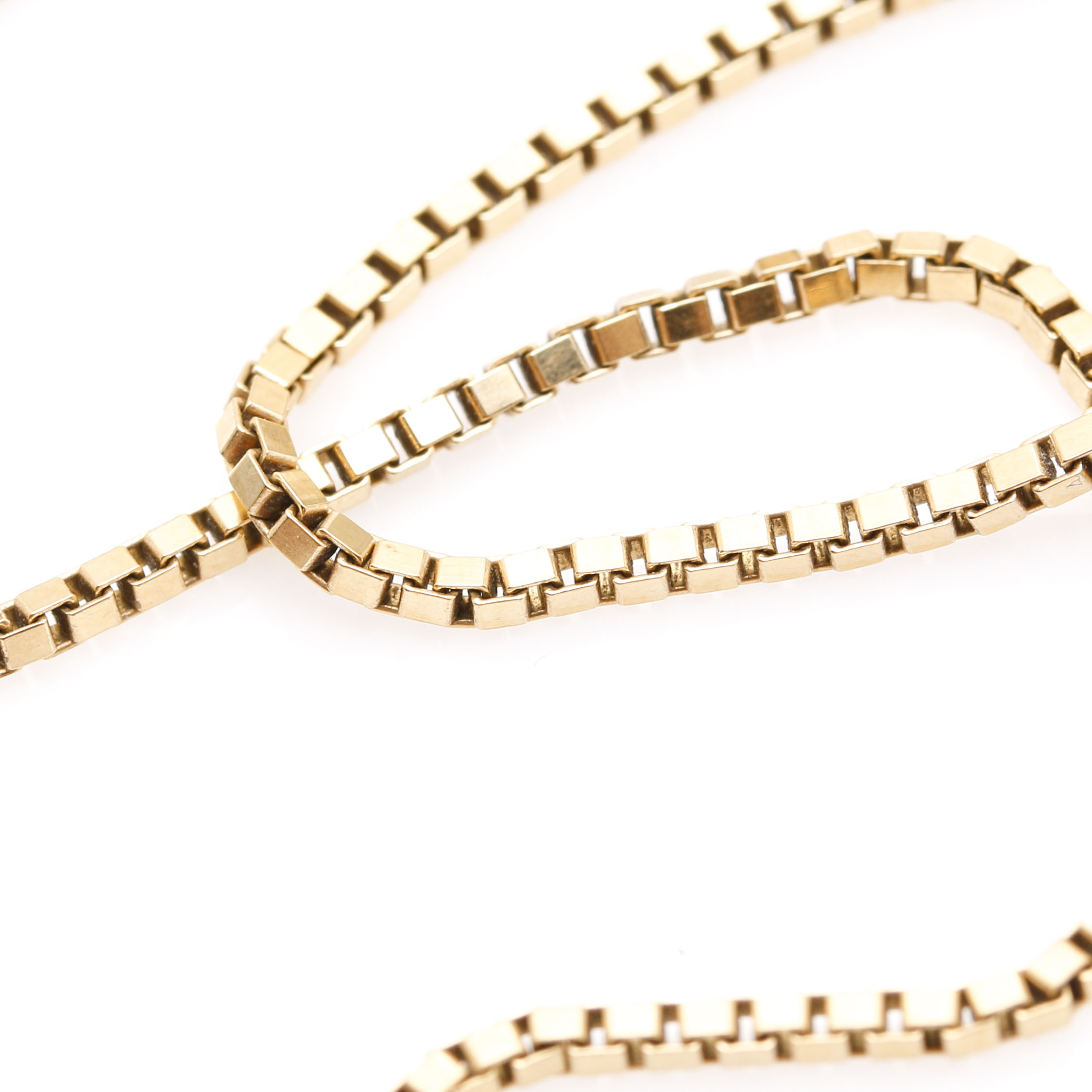 18K Yellow Gold Box Chain Necklace | EBTH