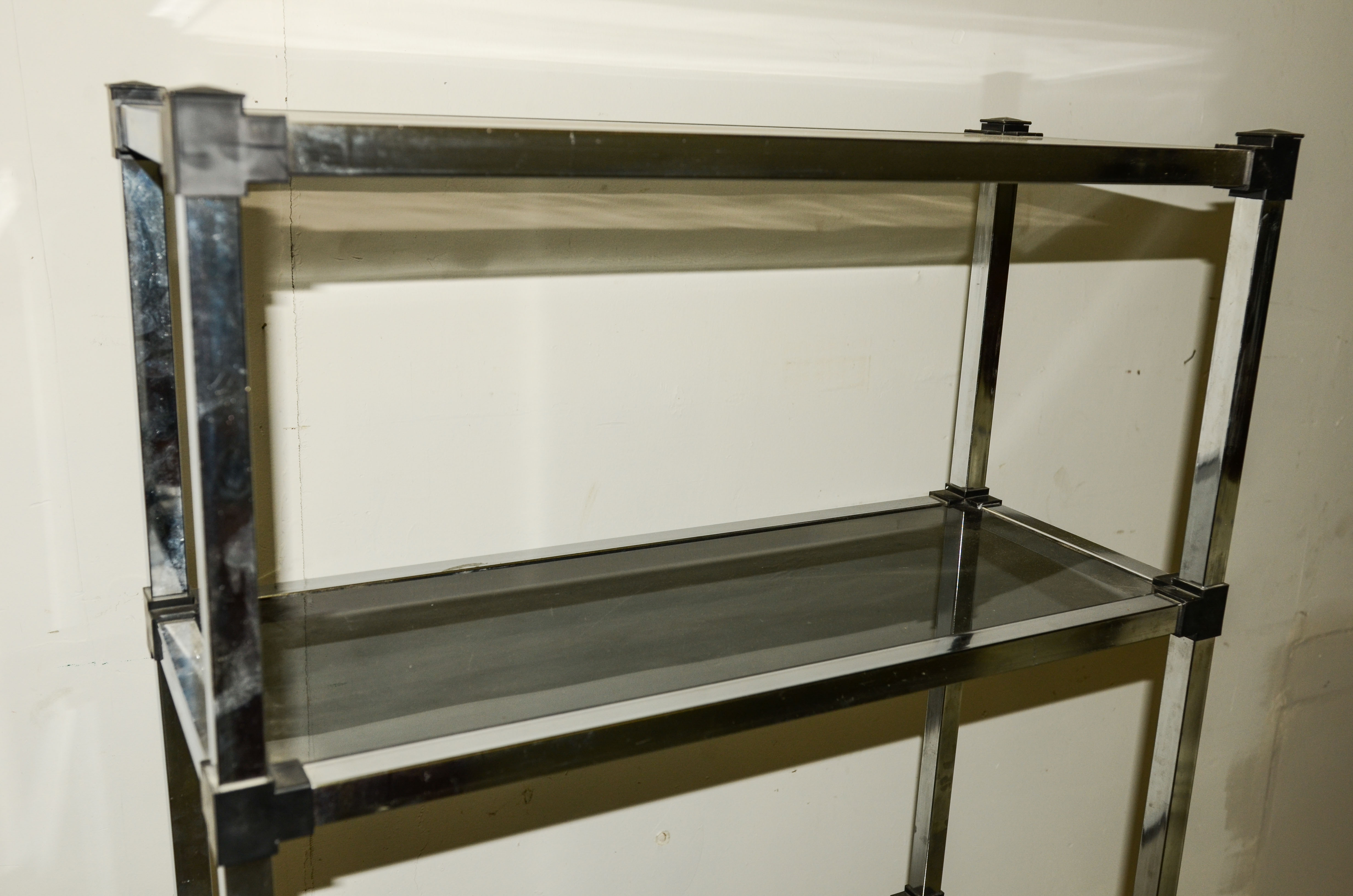 Contemporary Chrome and Glass Shelf Unit | EBTH