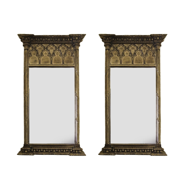 Gold Toned Gothic Style Mirrors | EBTH