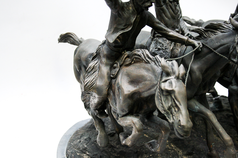 Bronze Reproduction Sculpture After Frederic Remington's "Off the Range ...