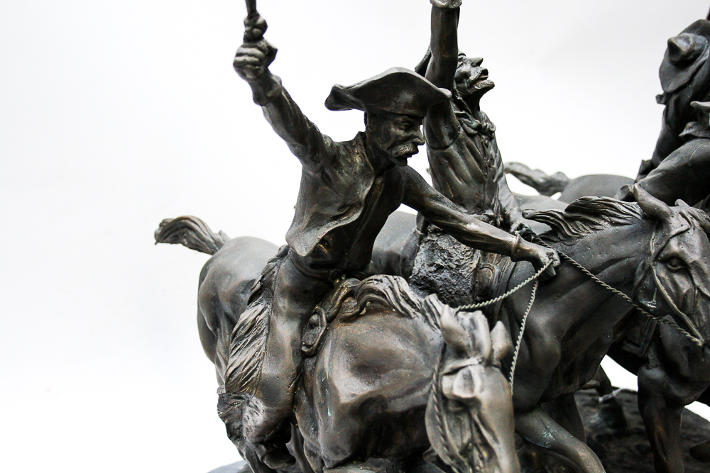 Bronze Reproduction Sculpture After Frederic Remington's "Off the Range ...
