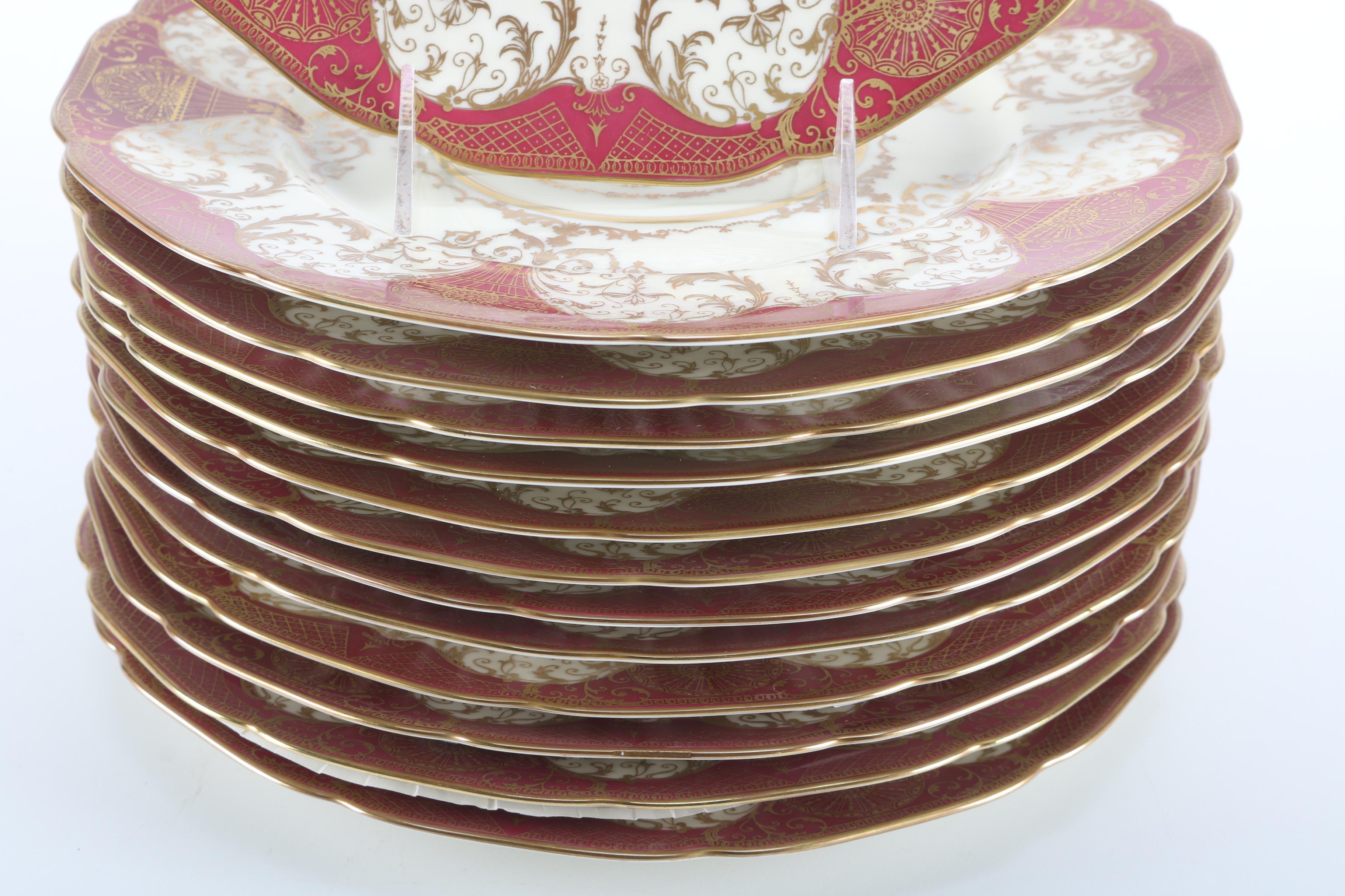 Circa 1920 Hohenberg Studios "Black Knight" China Plate Set | EBTH