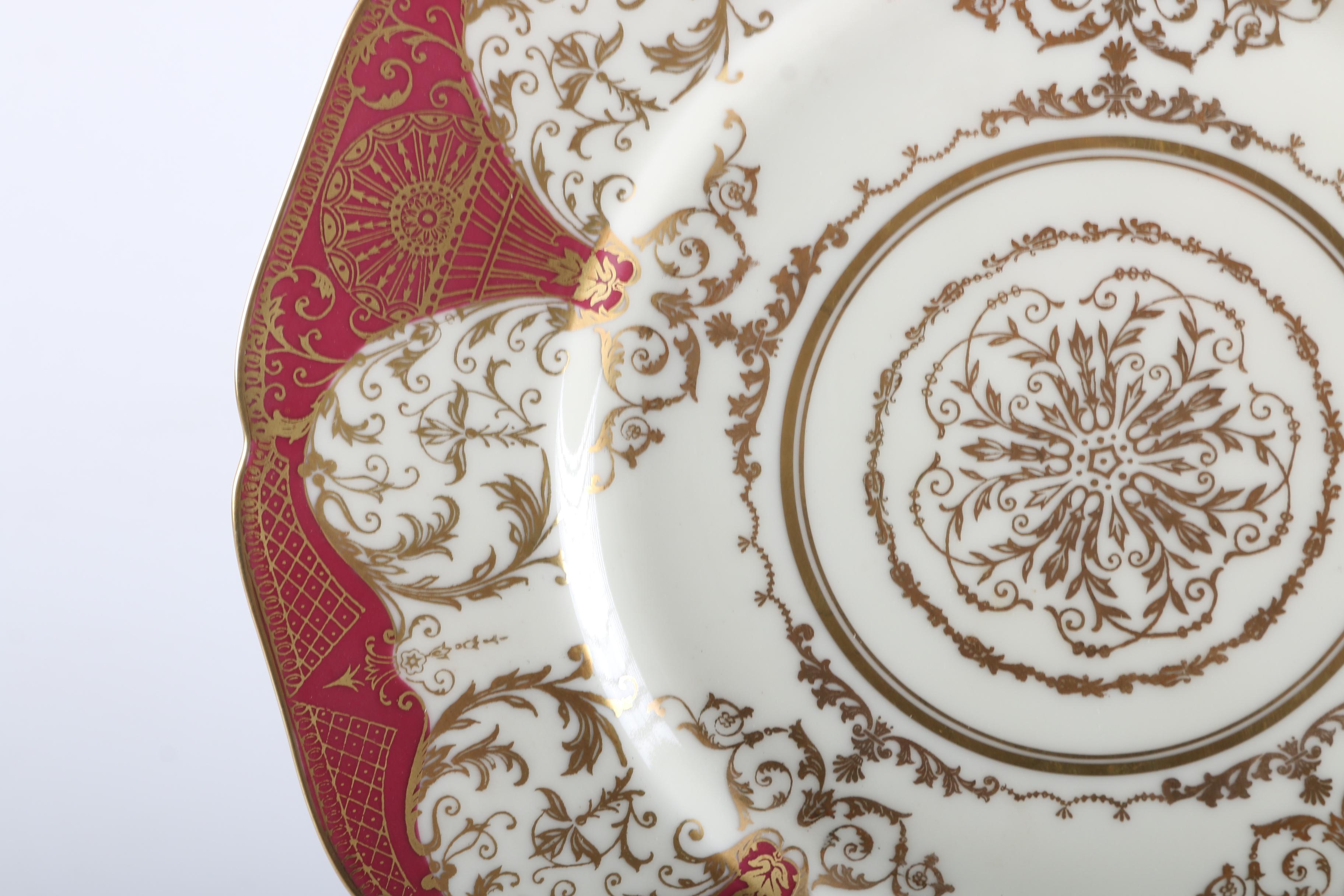 Circa 1920 Hohenberg Studios "Black Knight" China Plate Set | EBTH