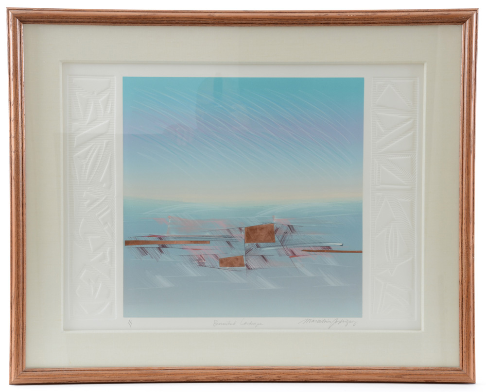 Pair of Marcelino Rodriguez Original Signed Abstracted Monotypes | EBTH