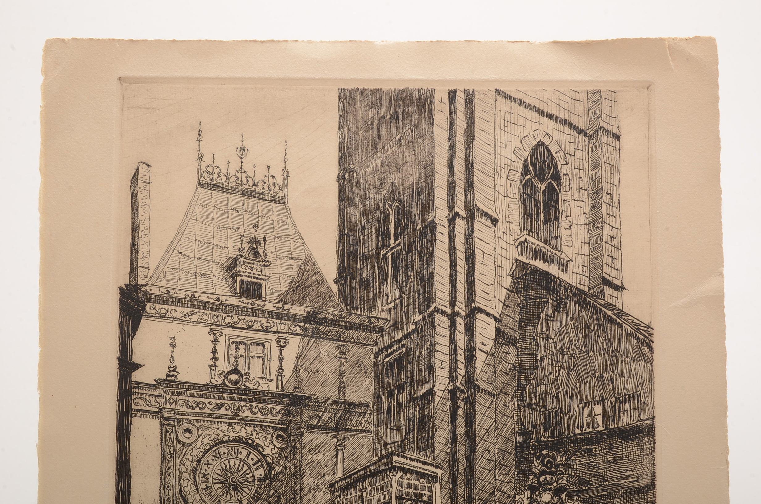 Pair of Original Signed Detailed Architectural Etchings | EBTH