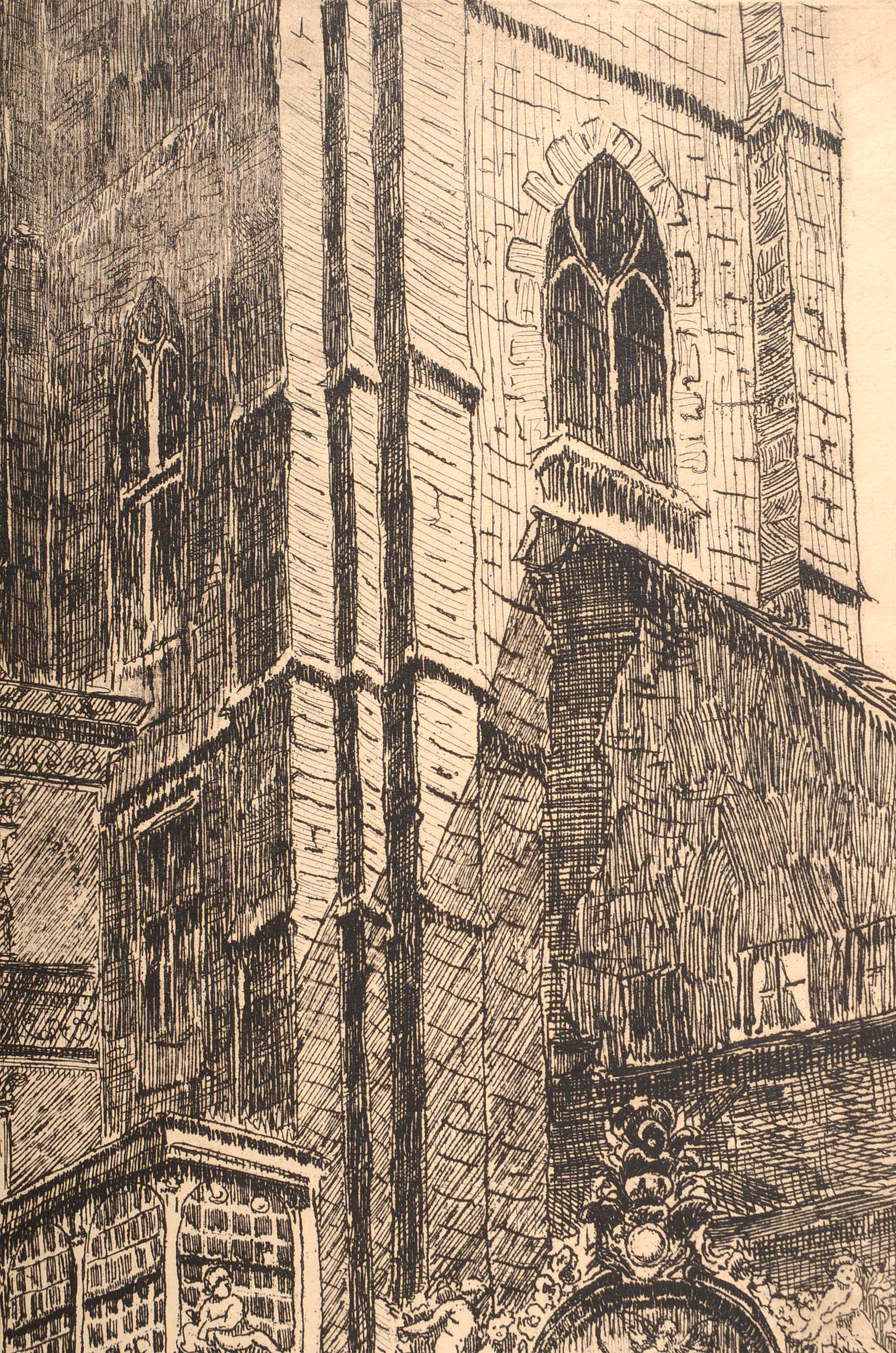 Pair of Original Signed Detailed Architectural Etchings | EBTH