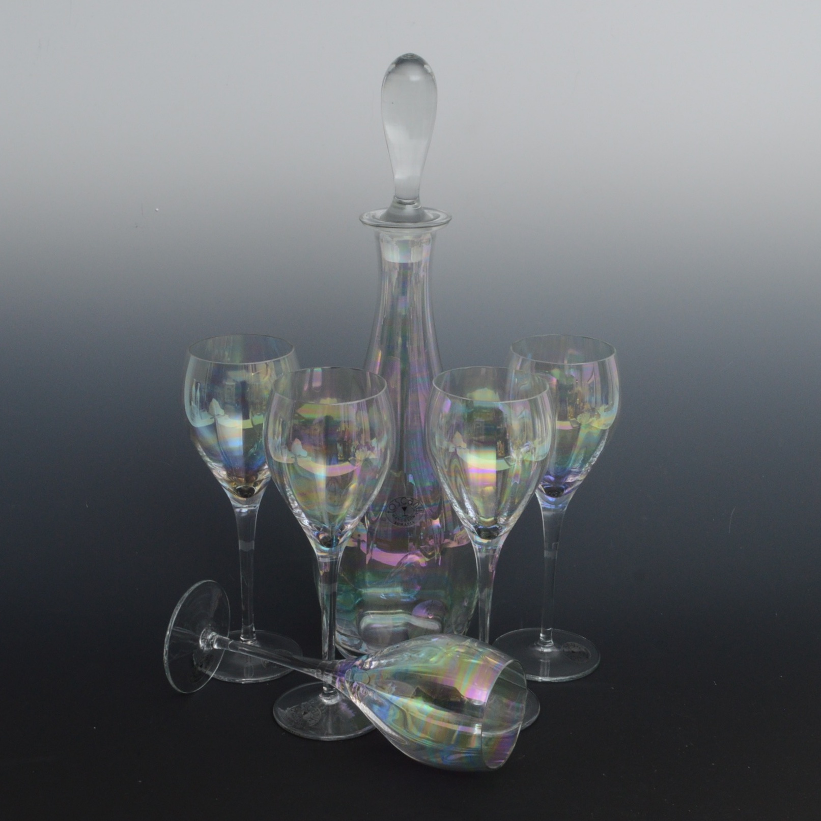Toscany Handblown Romanian Glass Decanter and Stemware | EBTH