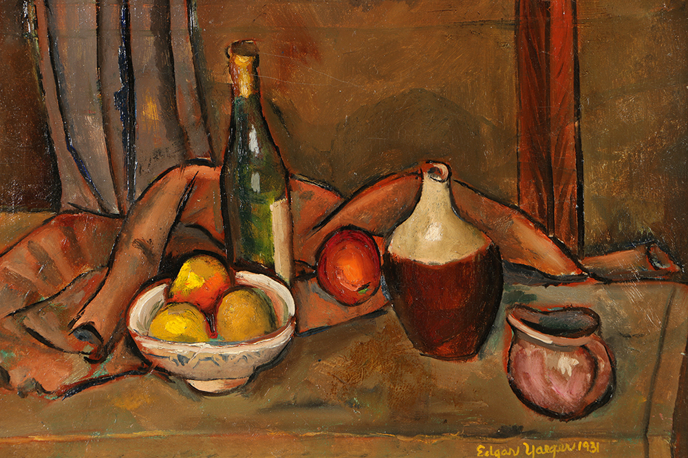 Edgar Yaeger Oil Painting on Canvas "Still Life with Jugs and Fru | EBTH