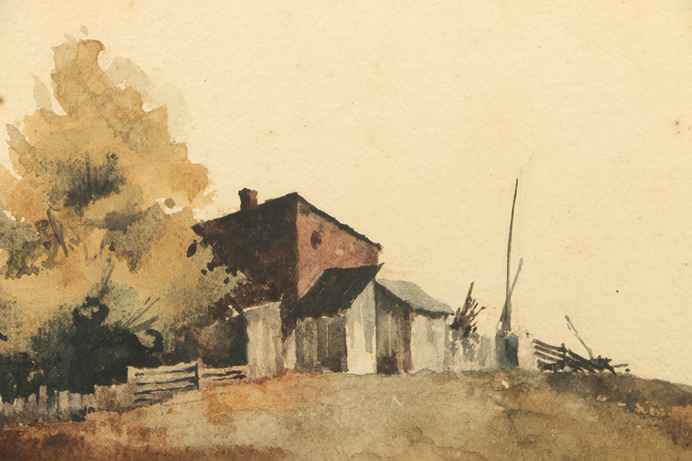 John Zettel Watercolor Painting on Paper "Farm on the Hill" | EBTH