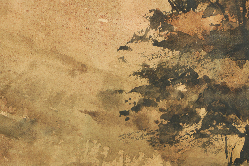 John Zettel Watercolor Painting on Paper "Farm on the Hill" | EBTH