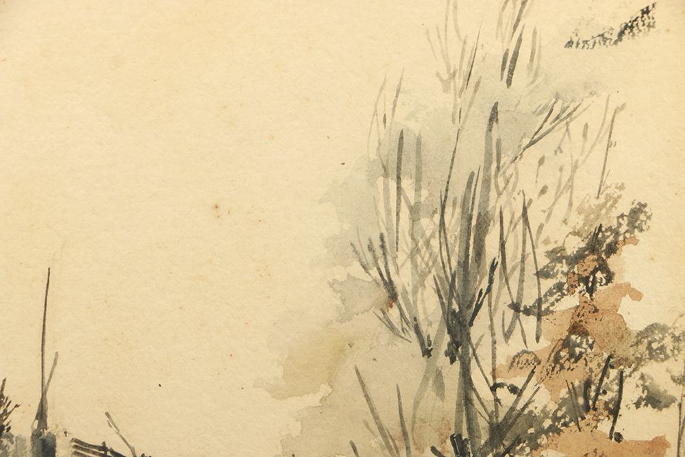 John Zettel Watercolor Painting on Paper "Farm on the Hill" | EBTH