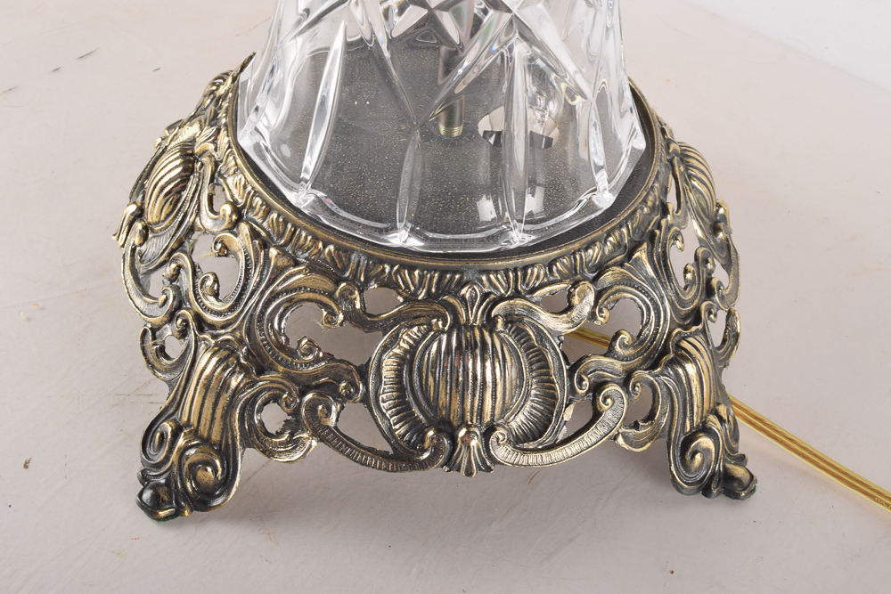 Reproduction Parlor Lamp with Painted Glass Shade | EBTH