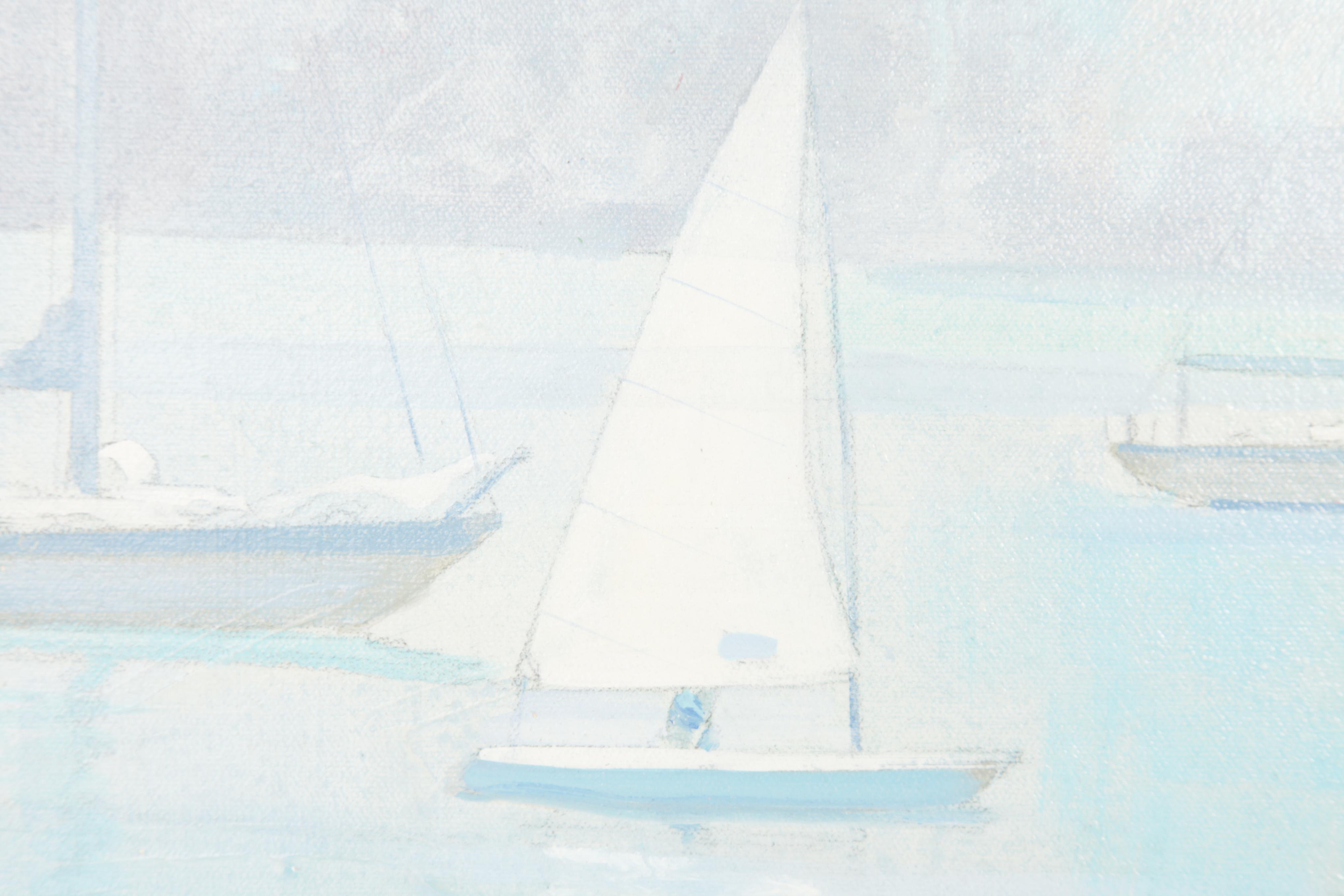 William Benecke Oil Painting on Canvas "Peonies In Open Window" | EBTH