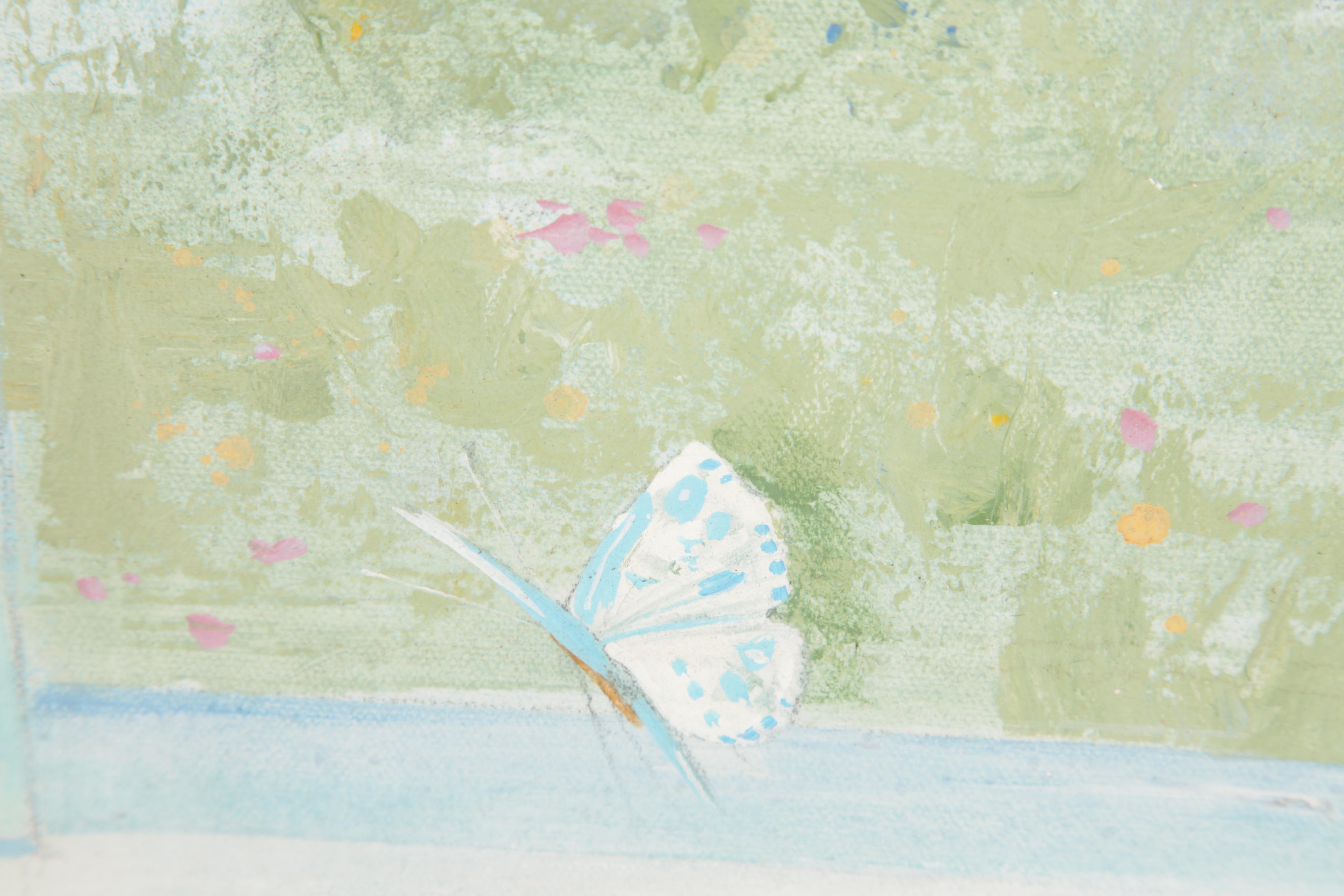 William Benecke Oil Painting on Canvas "Peonies In Open Window" | EBTH