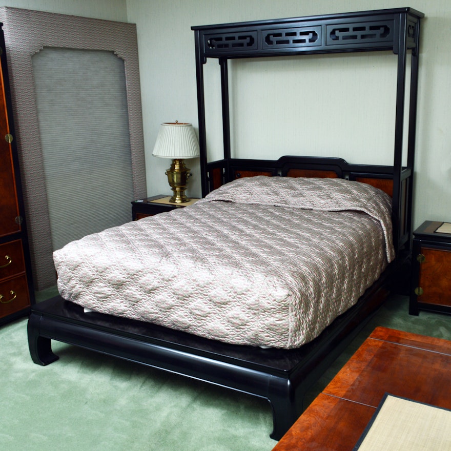 Asian Inspired Queen Size Platform Bed By Stanley Furniture And Custom