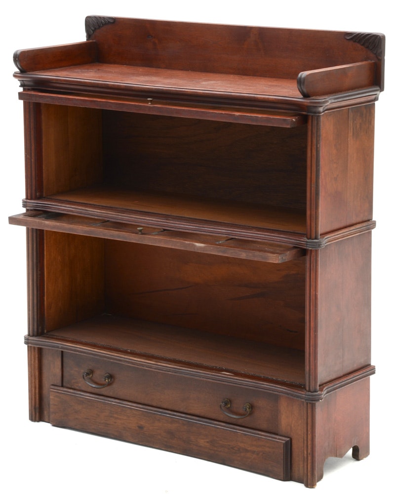 Vintage Leaded Glass Barrister Bookcase EBTH vintage-leaded-glass-barrister-bookcase-ebth