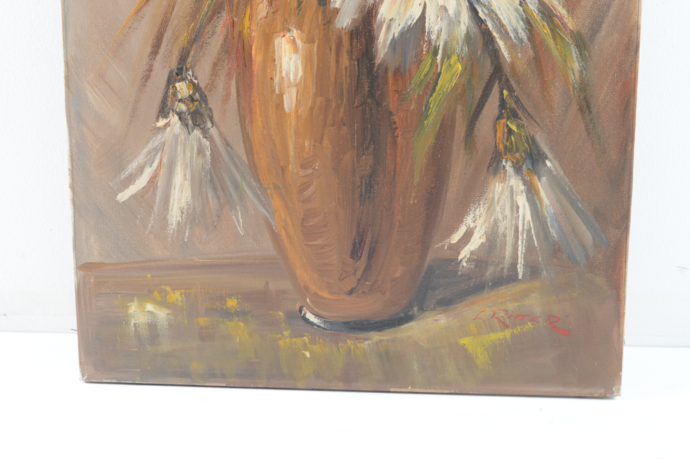 Original Leo Ritter Oil on Canvas Floral Still Life | EBTH