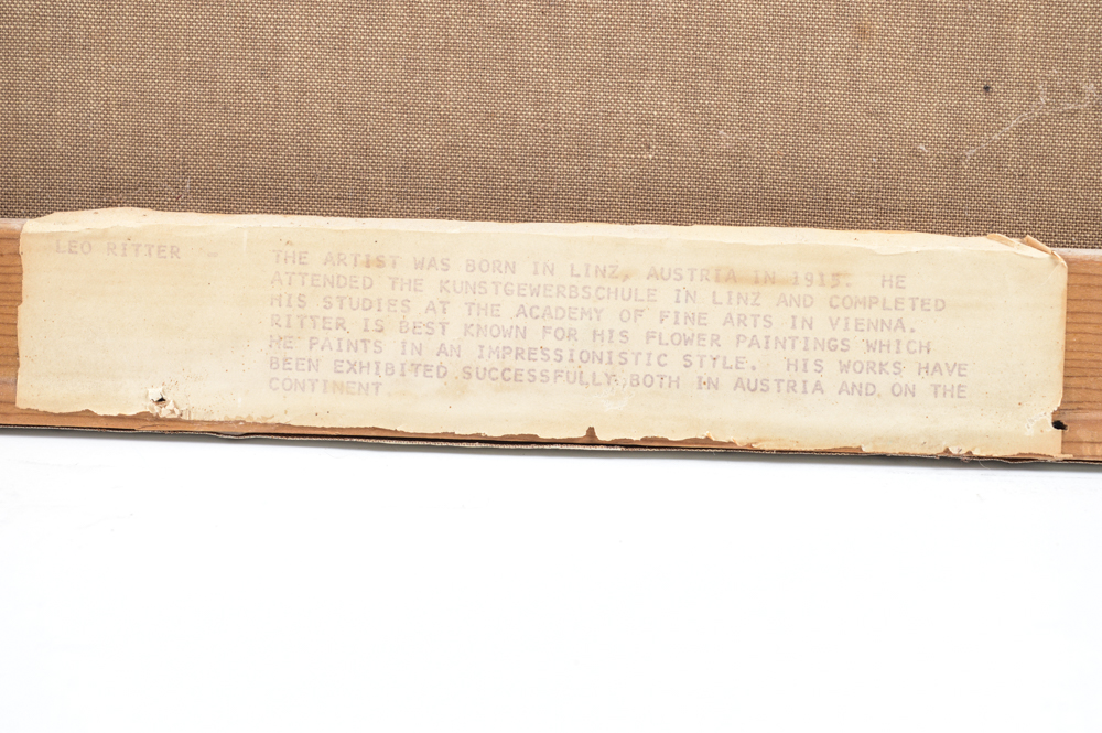 Original Leo Ritter Oil on Canvas Floral Still Life | EBTH