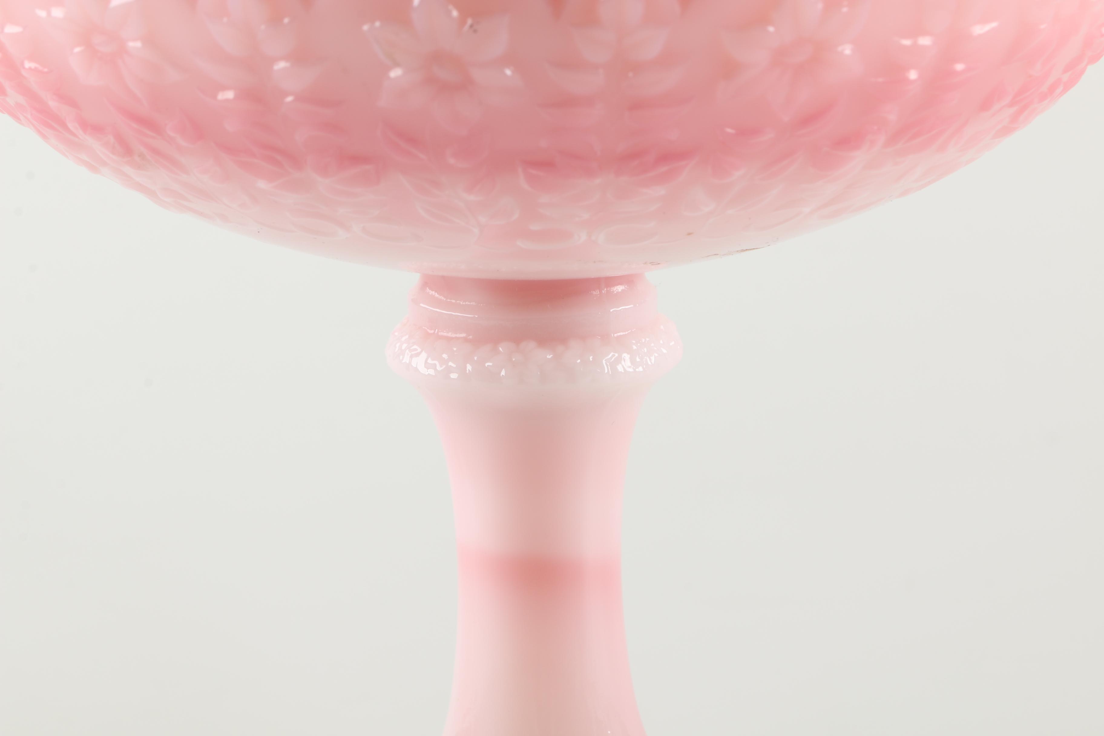 Fenton Pink Glass Compote | EBTH
