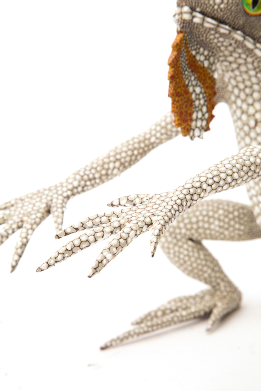 Colorful Oaxacan Hand Carved Painted Lizard Sculpture | EBTH