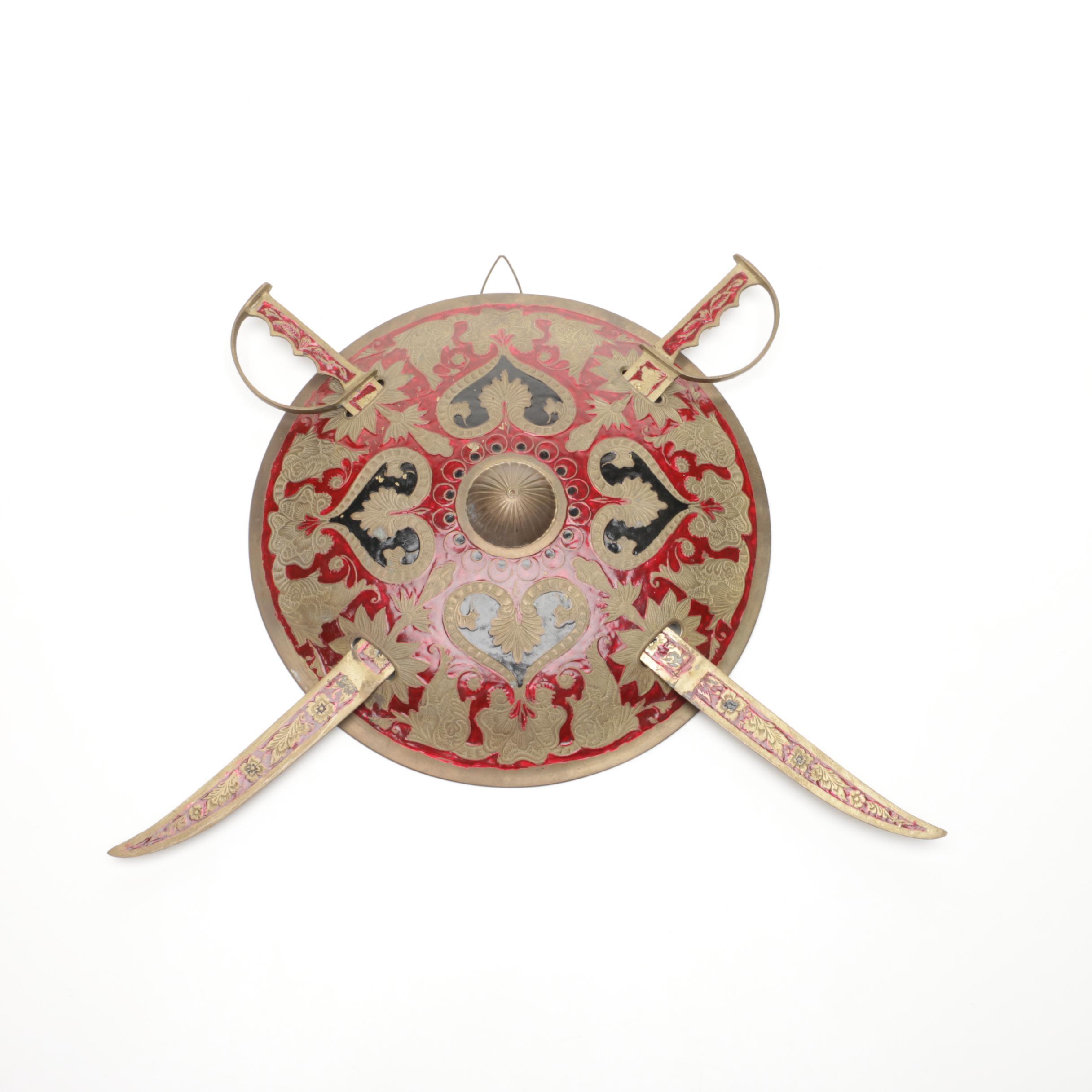 Decorative Metal Wall Hanging of Shield & Swords | EBTH