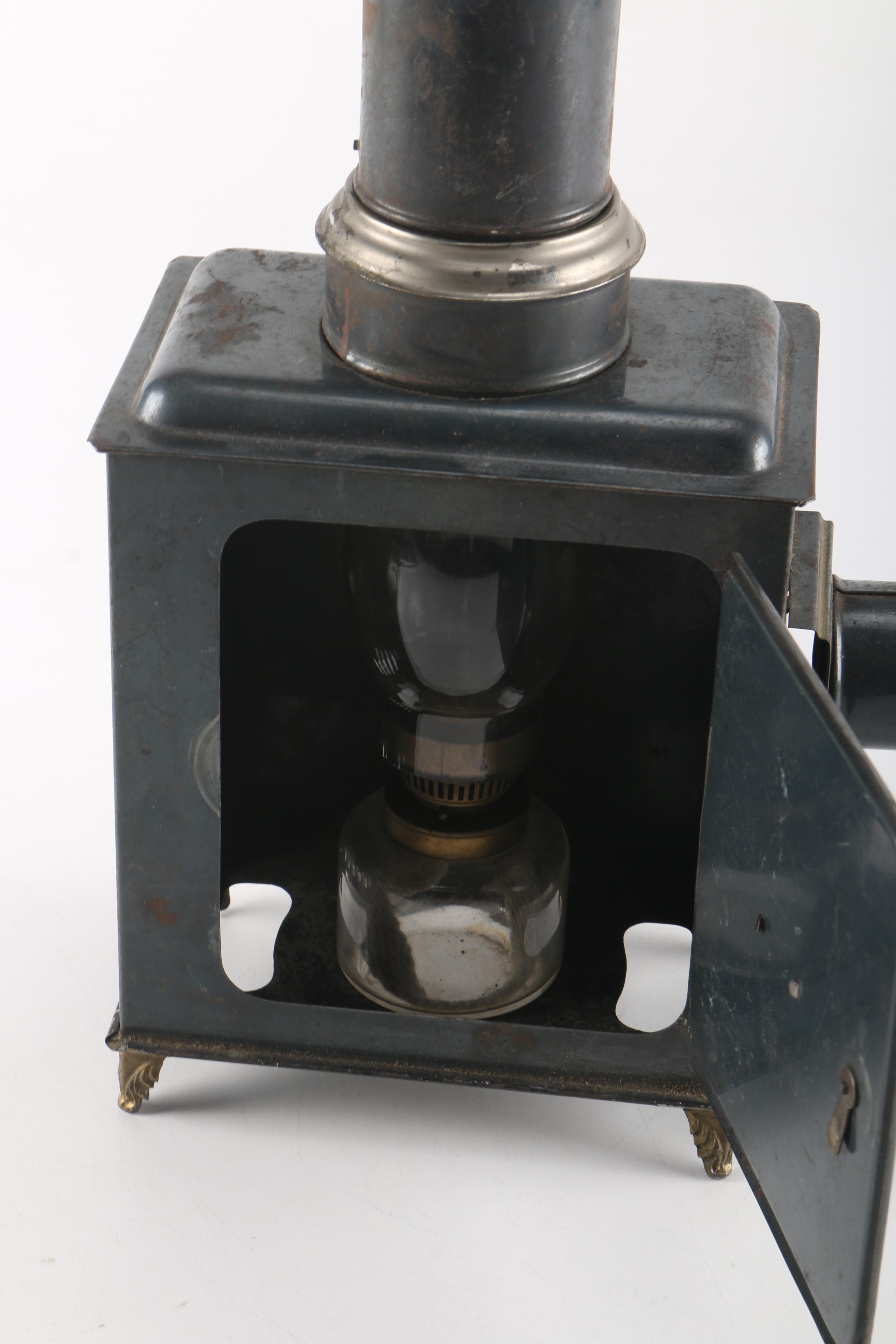 Antique Candle-Operated Slide Projector With Slides | EBTH