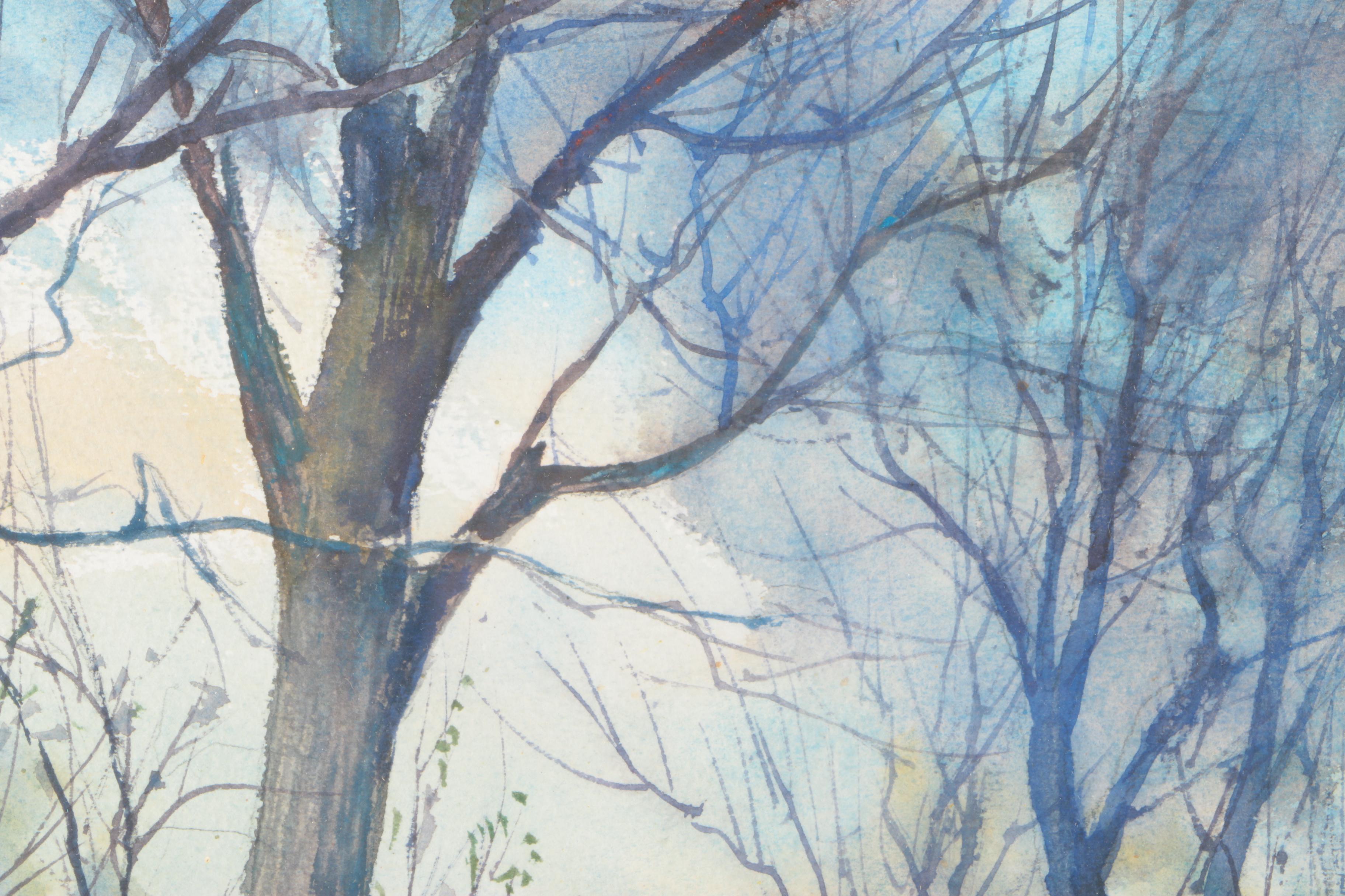 Phil Austin Watercolor on Paper "The Fence" | EBTH