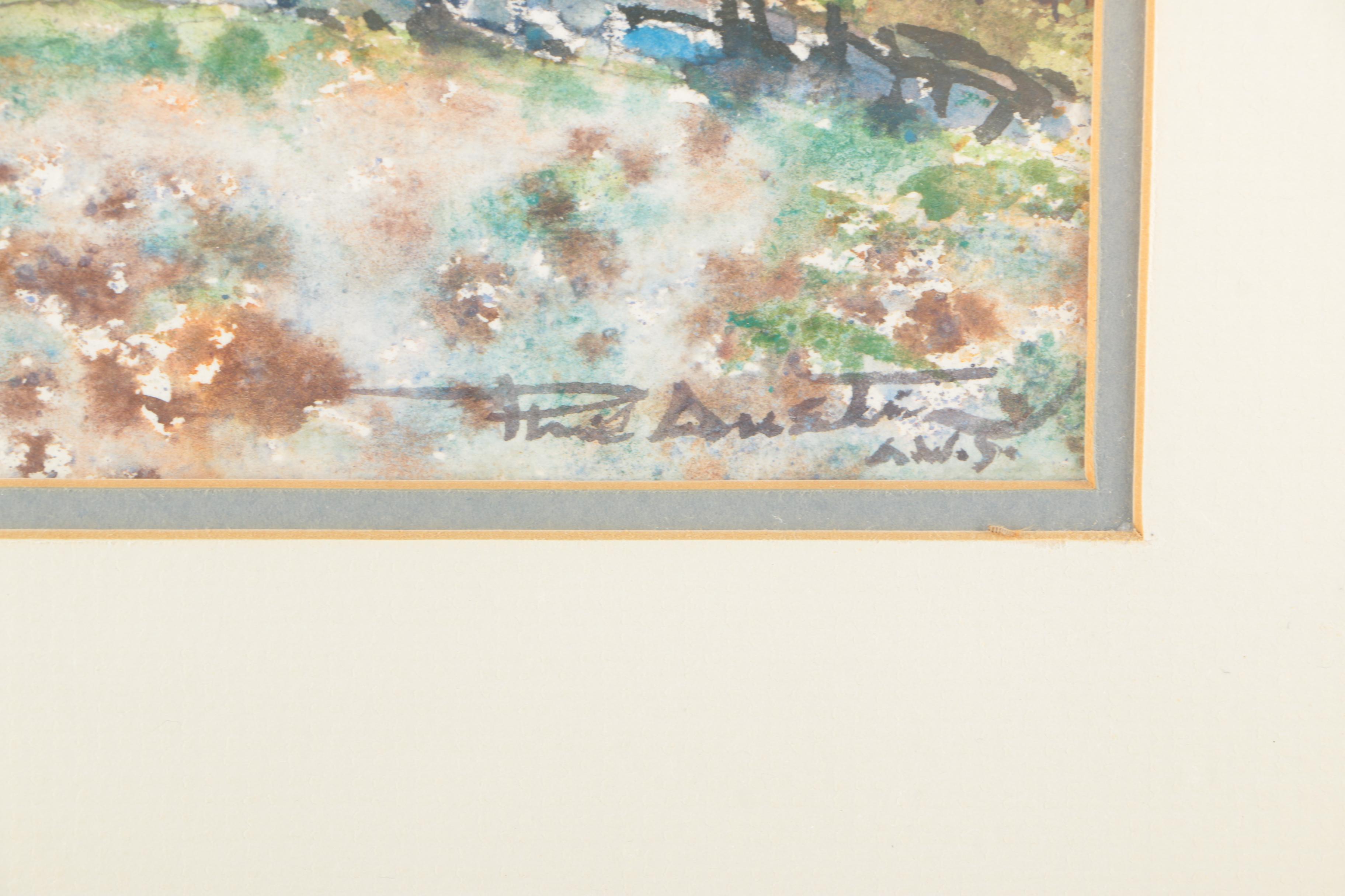 Phil Austin Watercolor on Paper "The Fence" | EBTH