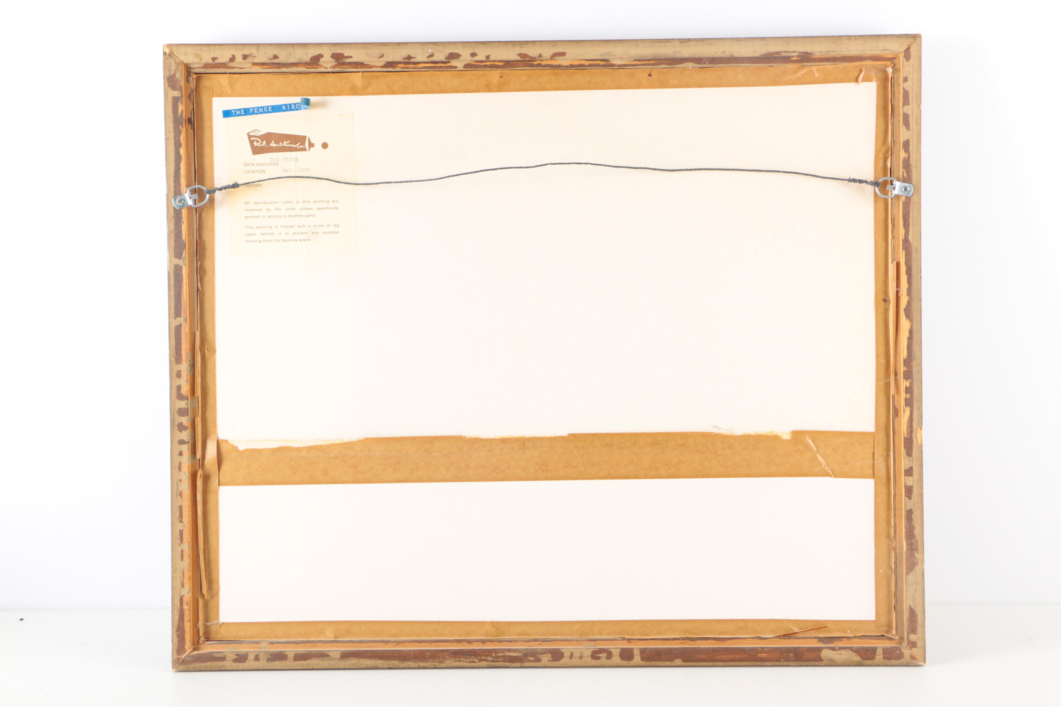 Phil Austin Watercolor on Paper "The Fence" | EBTH