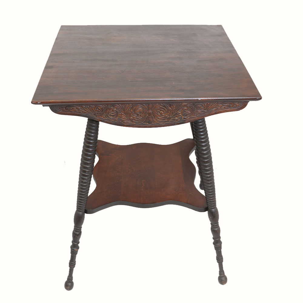 Antique Spool Leg Side Table | EBTH