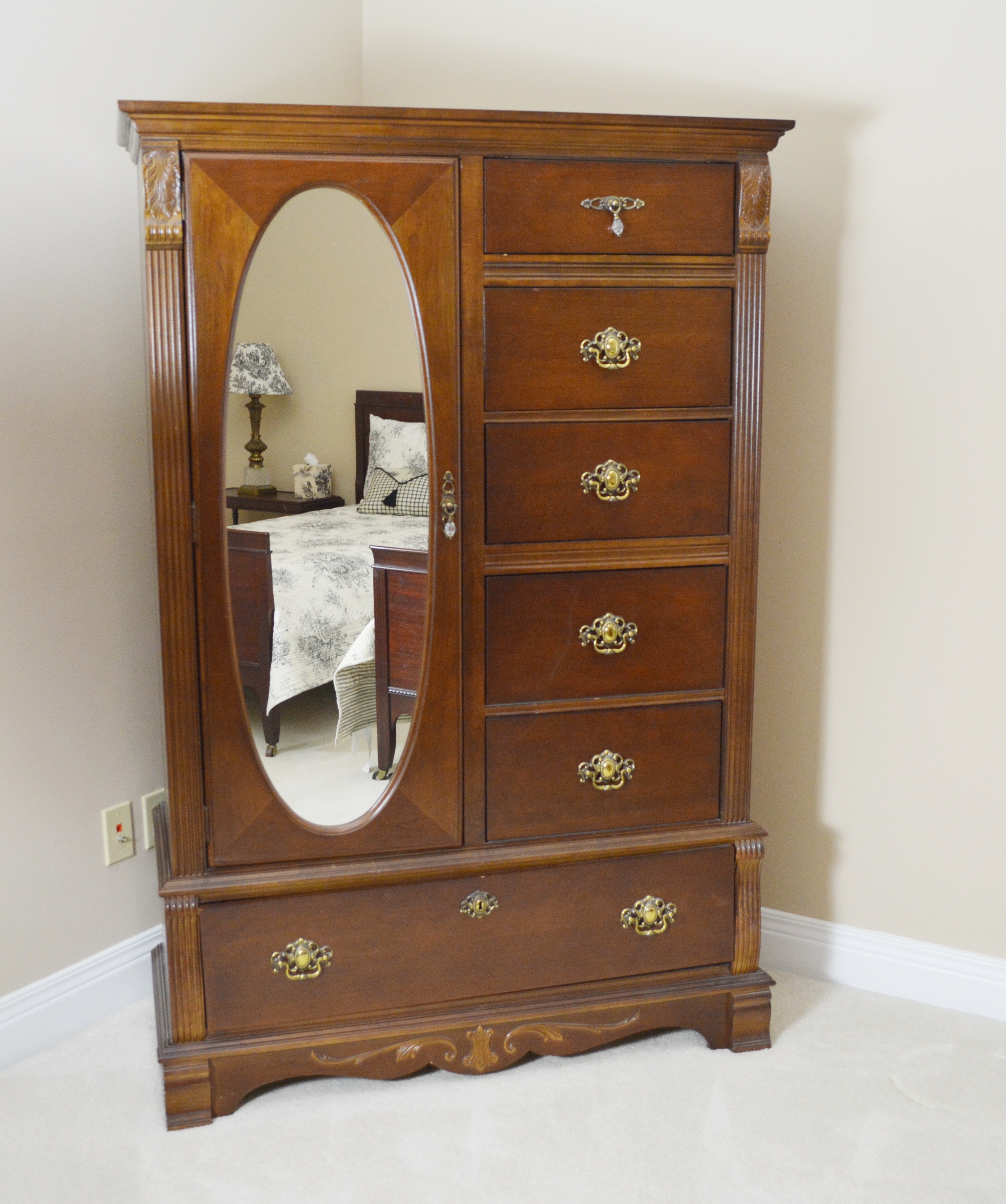 Colonial Revival Wood Chifforobe | EBTH