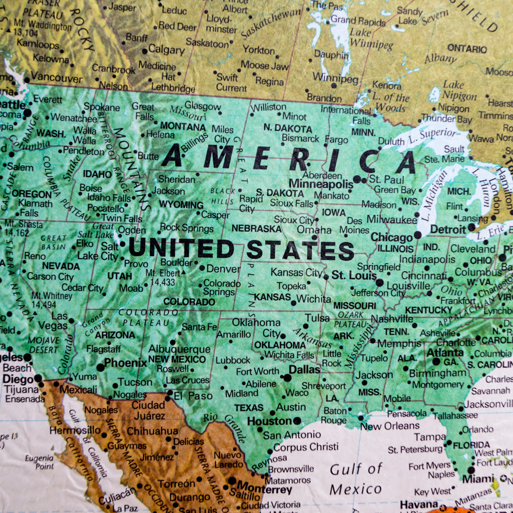 Large Framed World Map | EBTH