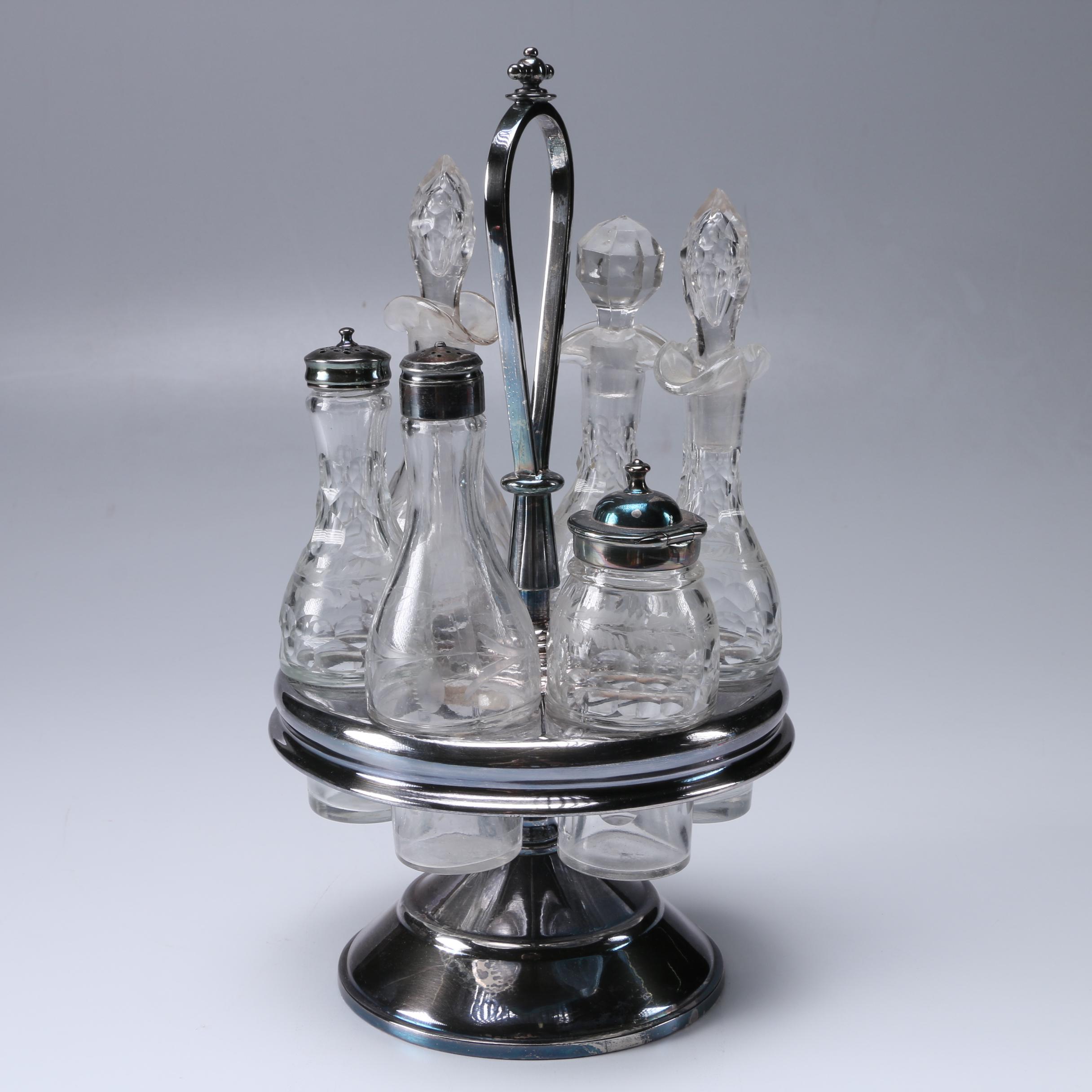 Crystal and Stainless Steel Cruet Set | EBTH