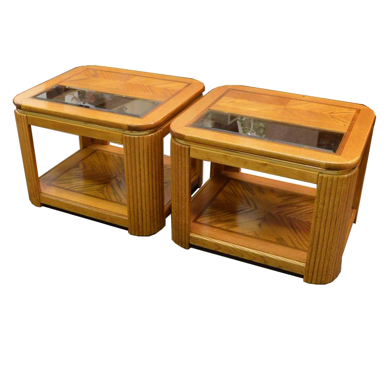 Circa 1980s Oak End Tables | EBTH