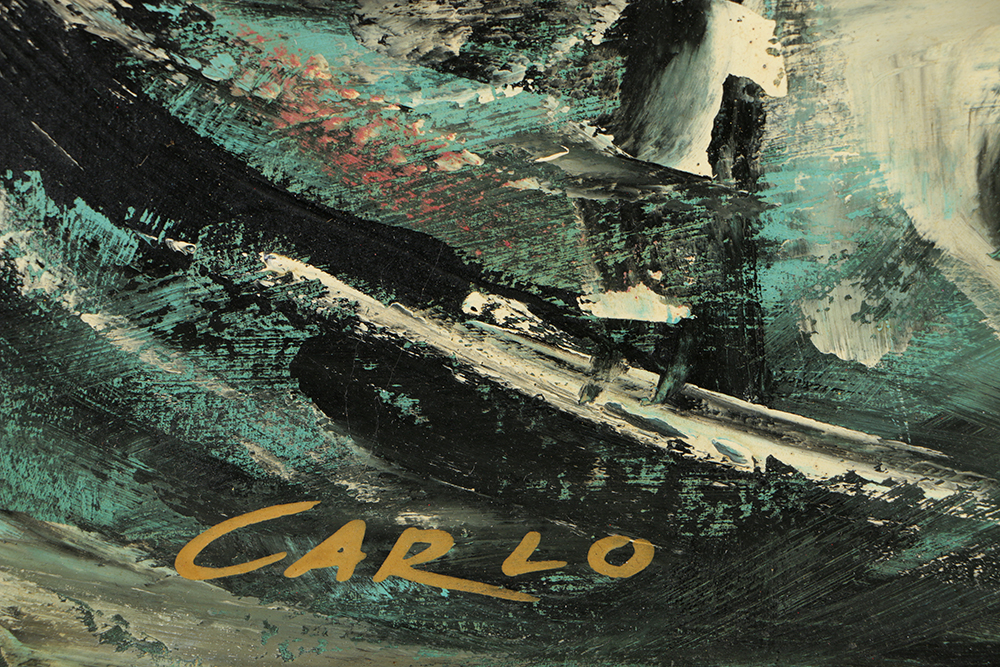 Carlo Oil Painting on Panel of Roadside Landscape | EBTH