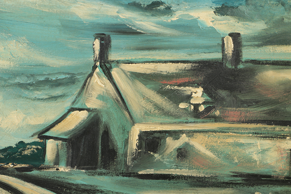 Carlo Oil Painting on Panel of Roadside Landscape | EBTH