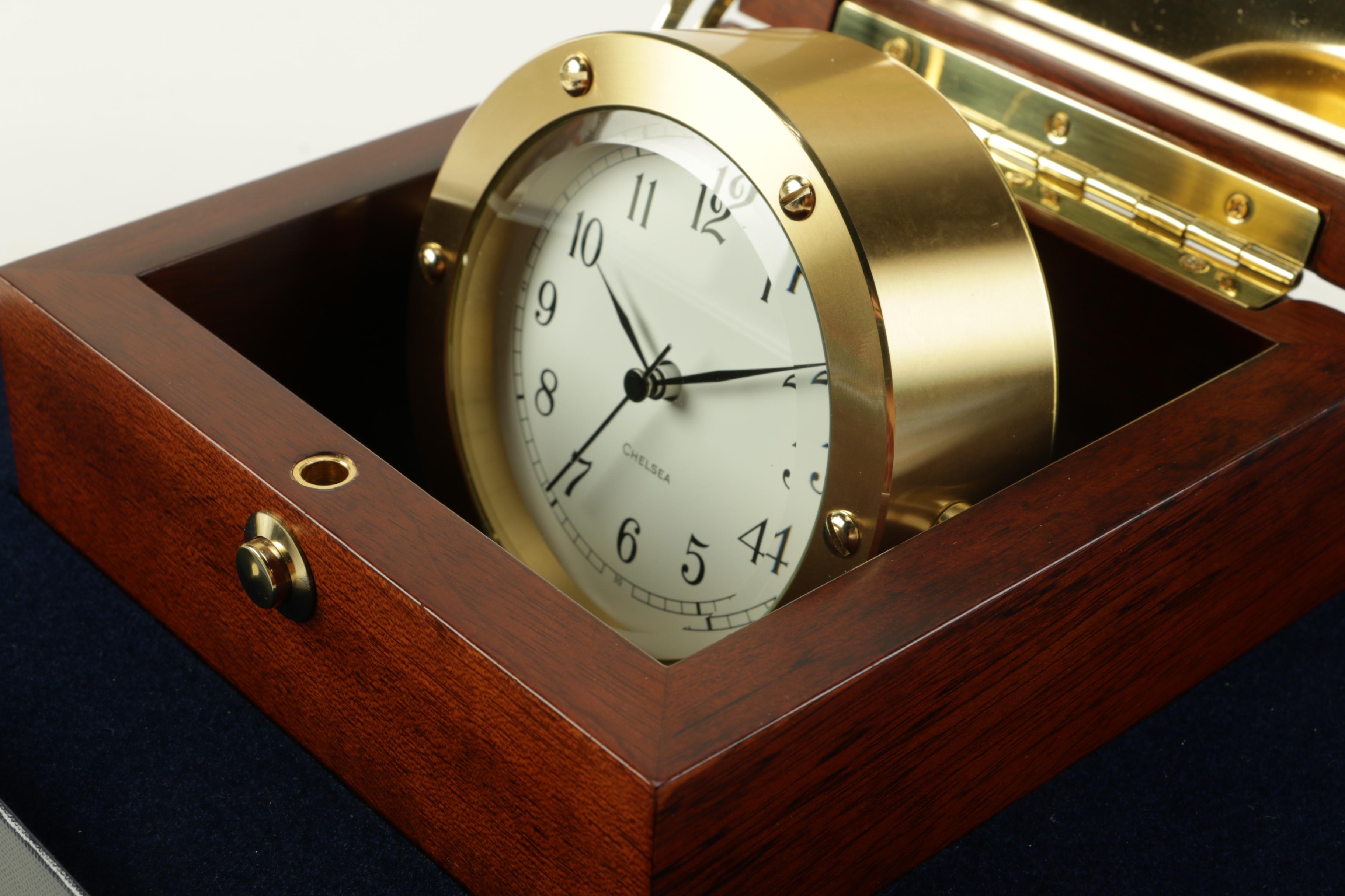 Brass Chelsea Clock in Wood Presentation Box | EBTH