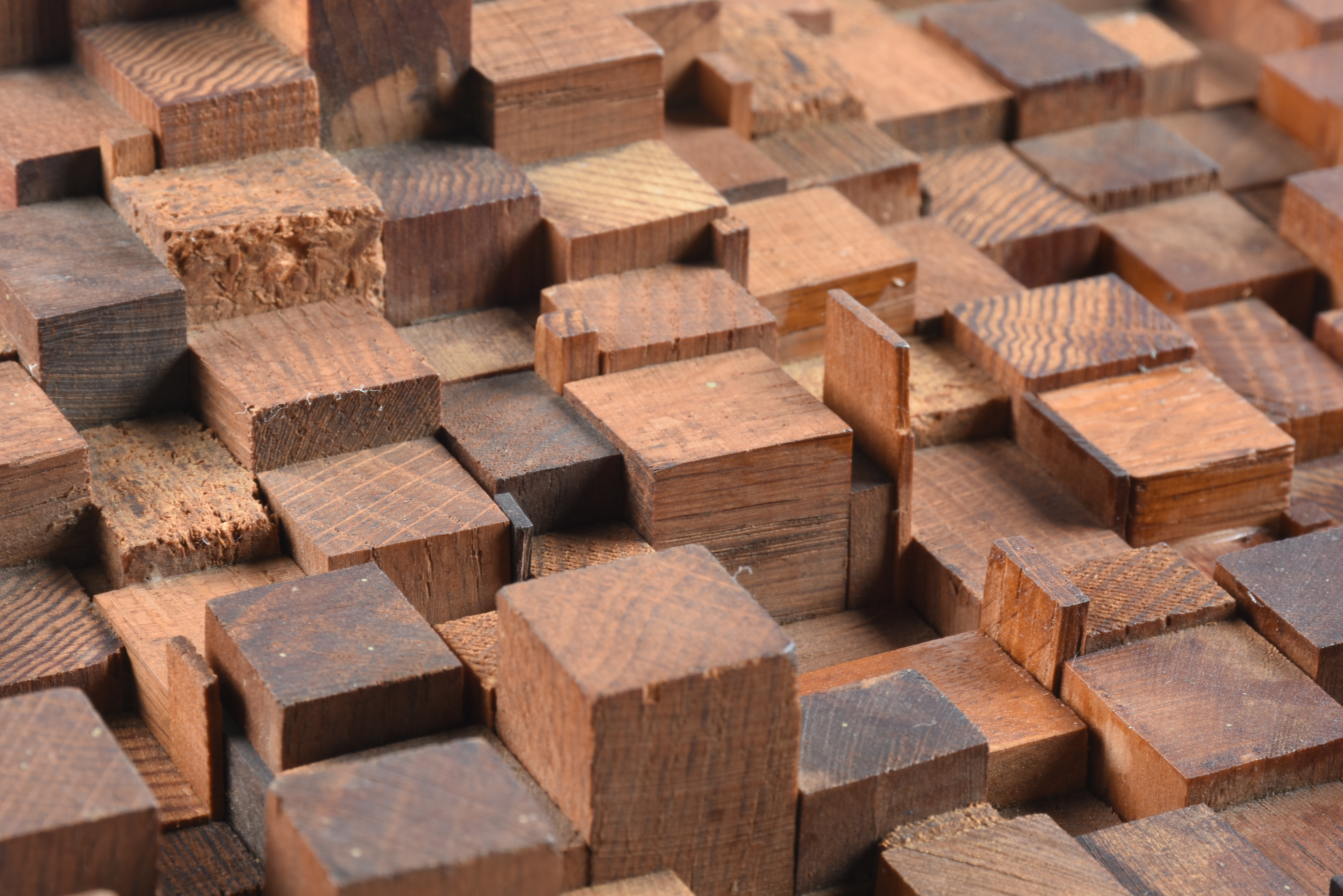 Wooden Cubed Wall Sculpture | EBTH